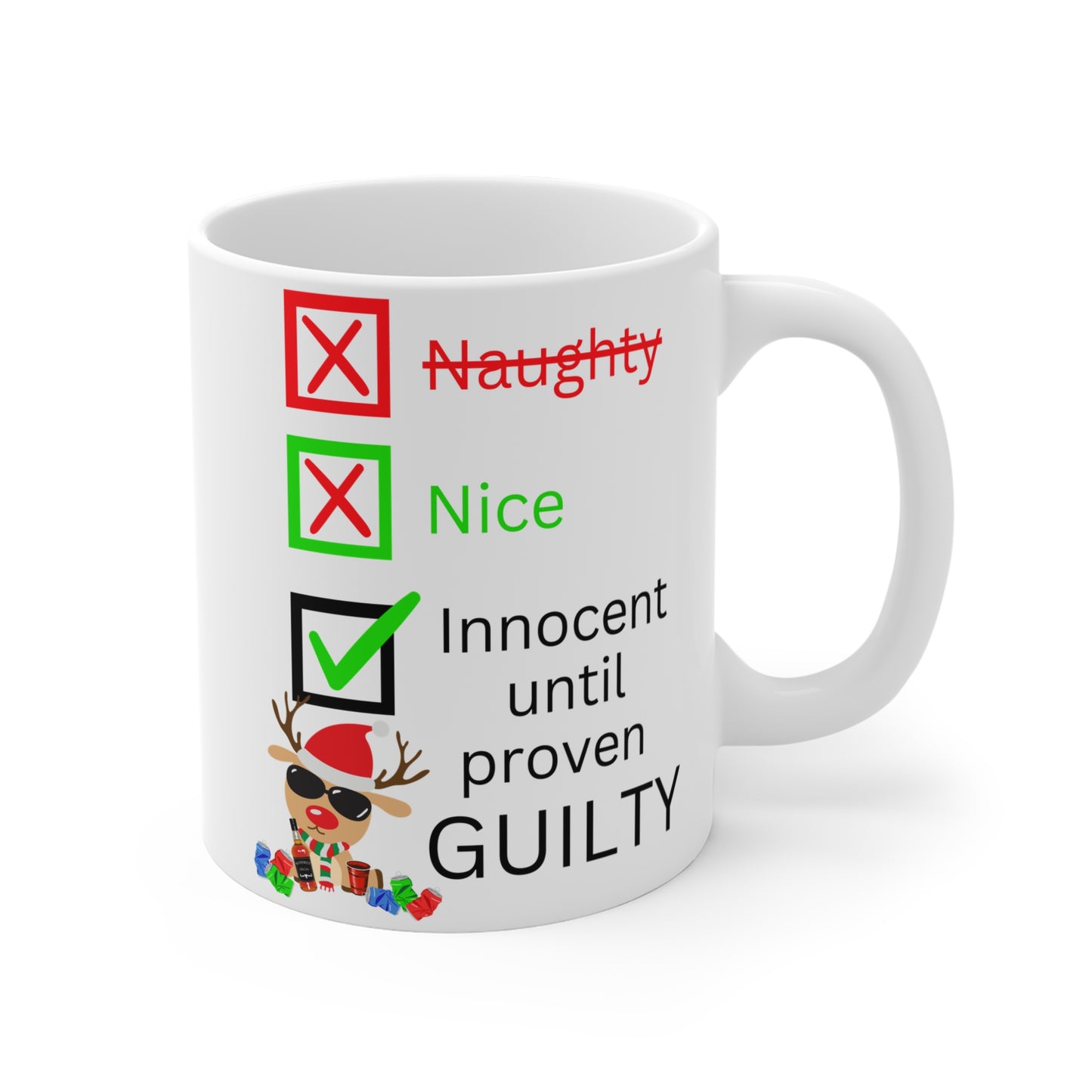 Innocent Until Proven Guilty Holiday Mug 11oz - Fun & Festive Gift for ...